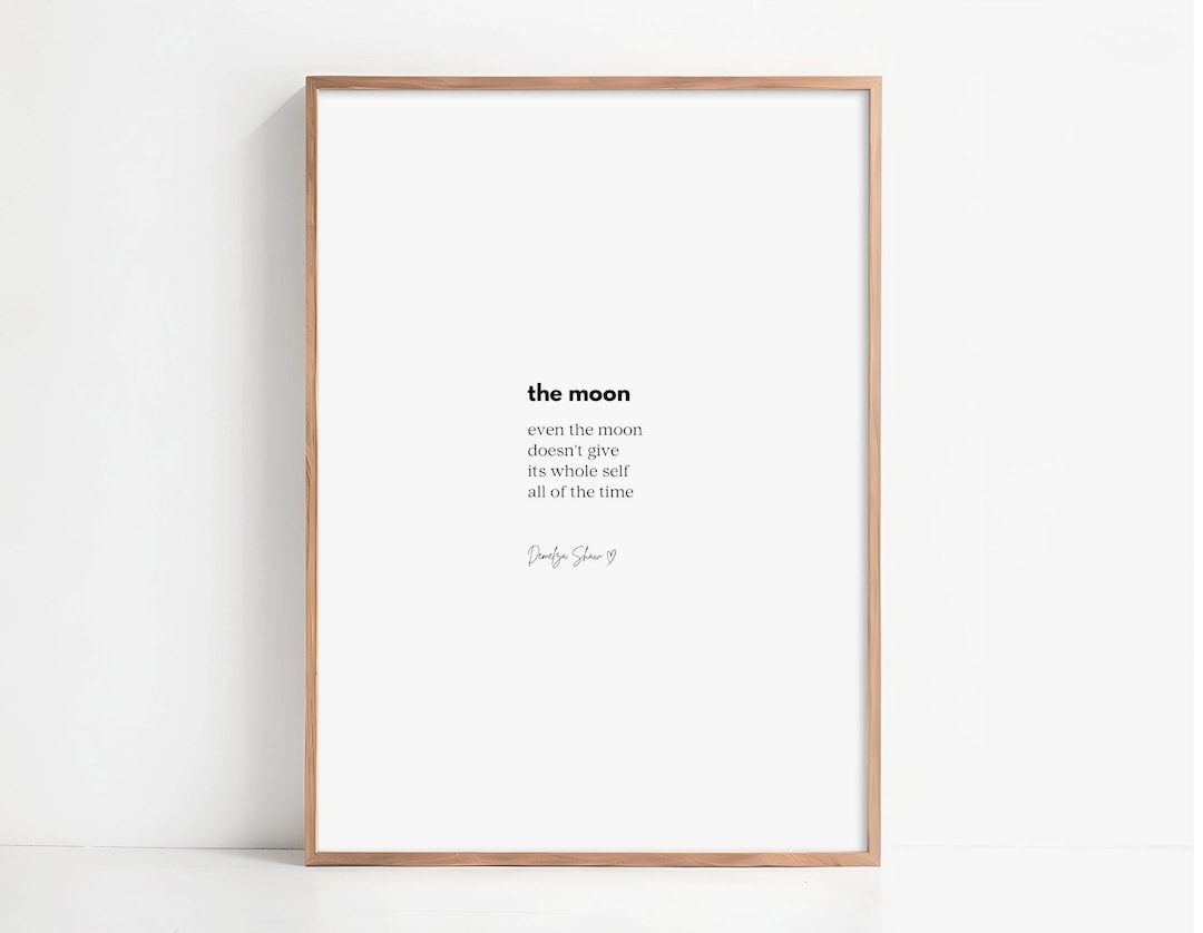 The Moon - Poetry Print (A4 Digital Download) - Etsy