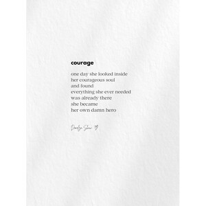 Courage - A4 Poetry Print, Prints Wall Art, Courageous Poem Digital ...