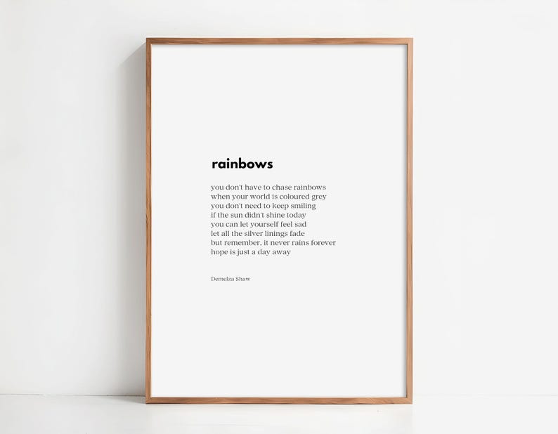 Rainbows - Poetry Print (digital Download) - Etsy