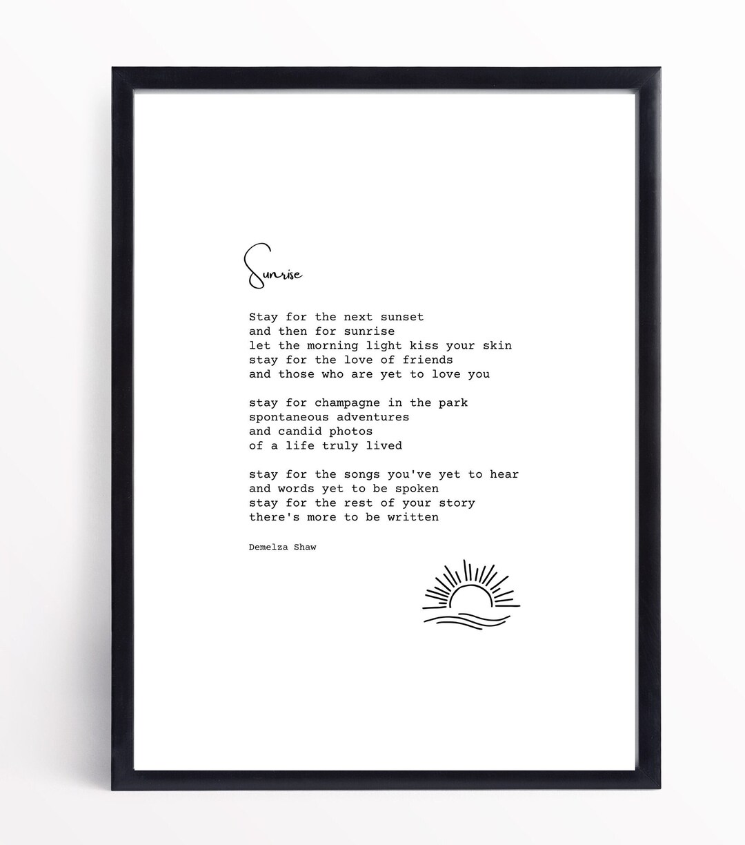 Sunrise Printable Poem A4 Digital Download, Digital Poem, Poetry Print ...