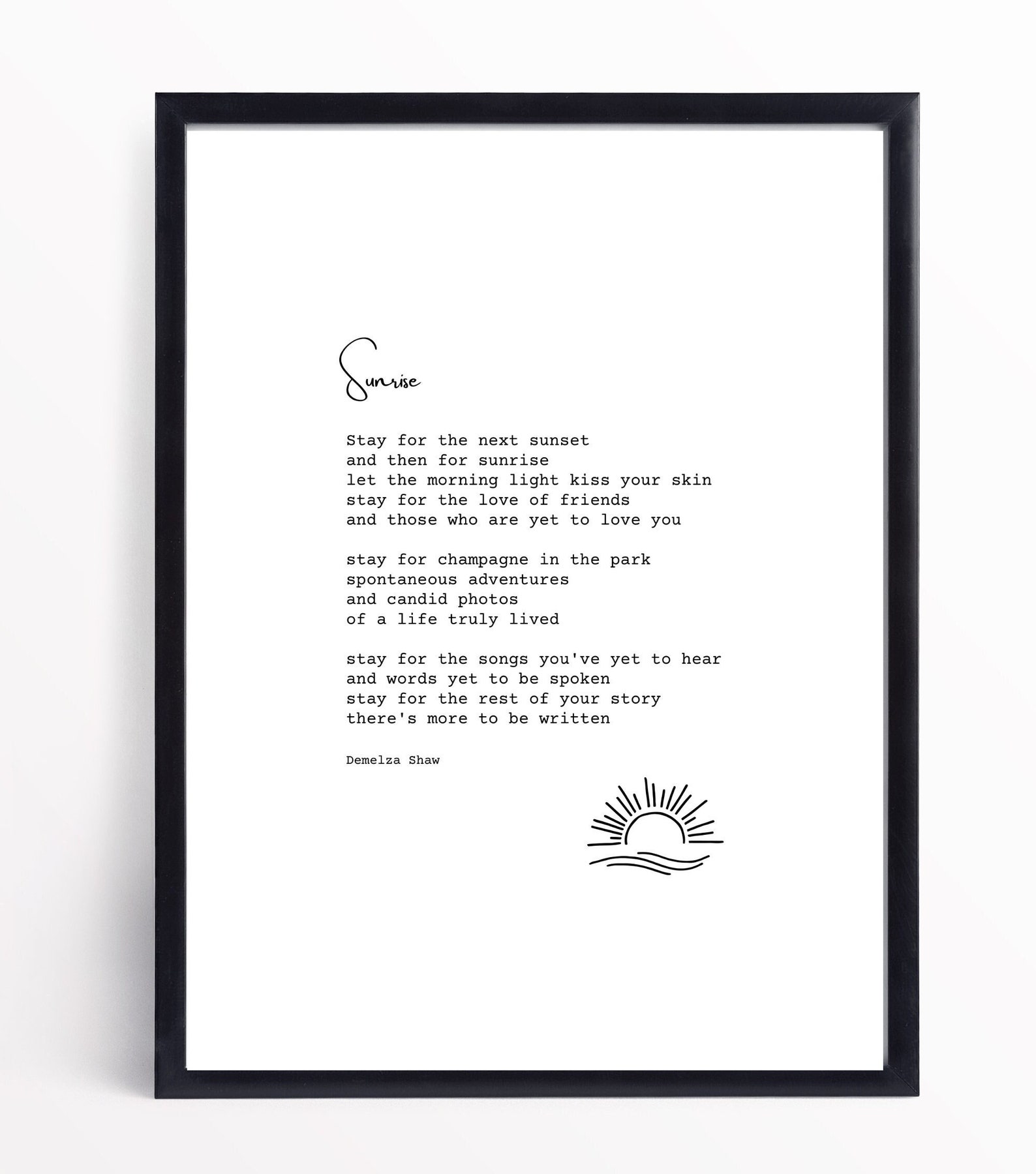 Sunrise Printable Poem A4 Digital Download, Digital Poem, Poetry Print ...