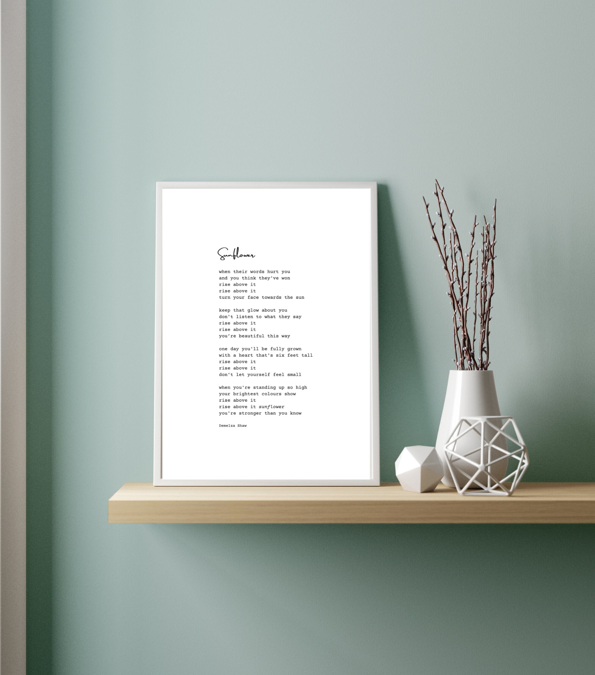 Sunflower Poetry Print A4 Digital Download - Etsy