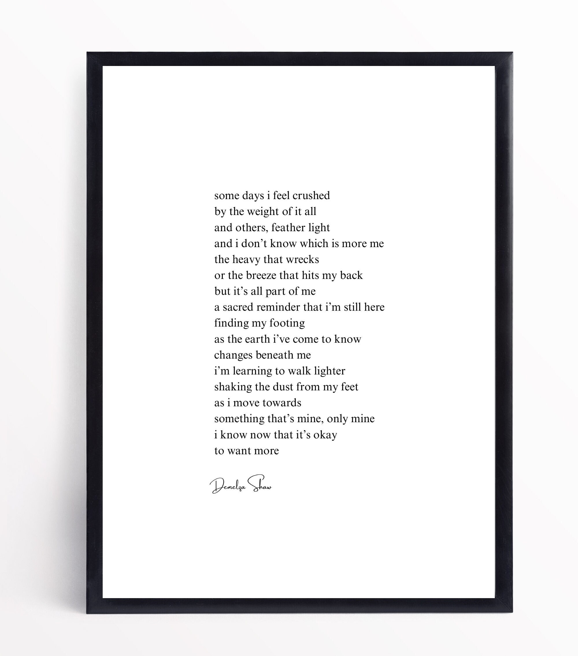 Feather Light A4 Printable Poem, Digital Print - Etsy