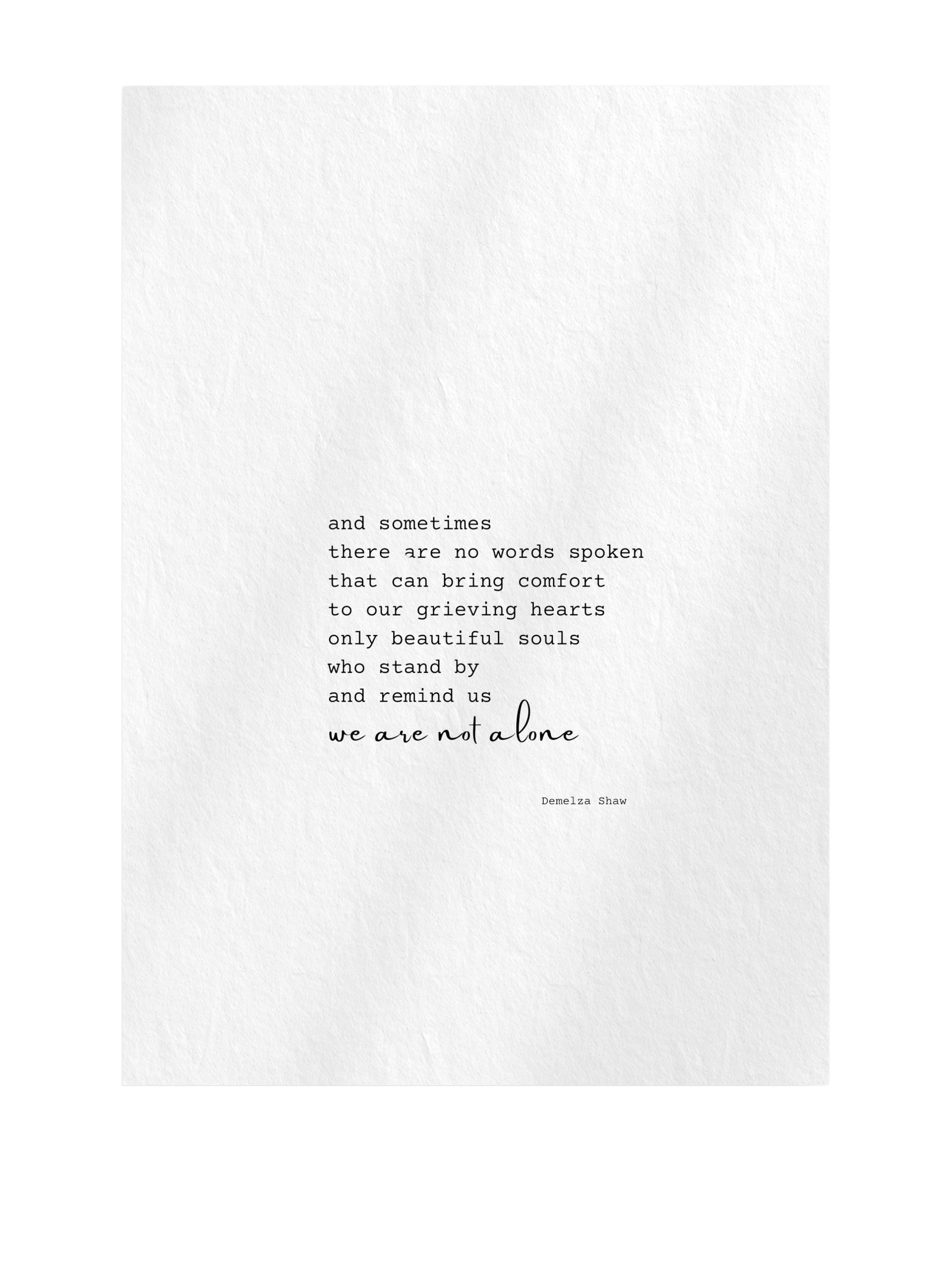 You Are Not Alone - Digital Poetry Print, Printable Poem, Inspiring ...