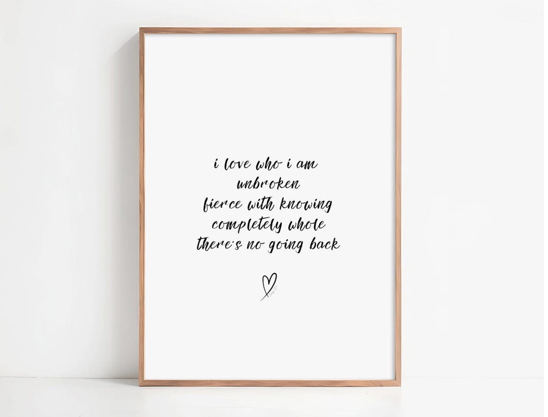I Love Who I Am | Self-love Poetry Print | Digital Download ...