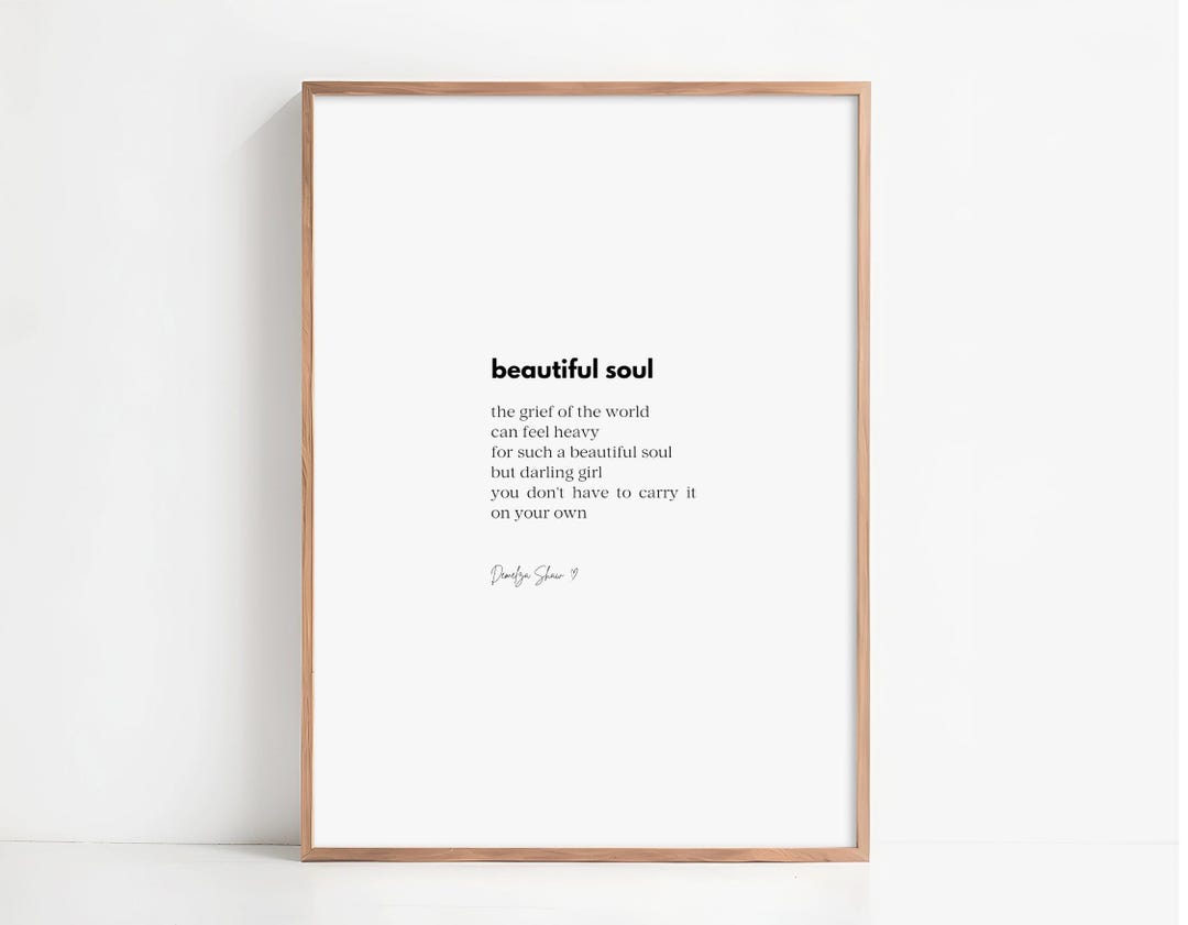 Beautiful Soul Poetry Print - Minimalist A4 Poem (digital Download) - Etsy