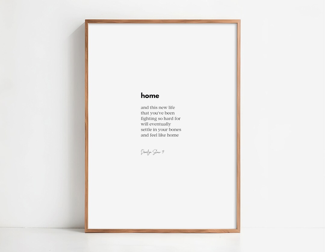 Home Poem Print A4: Inspiring Minimalist Wall Art (digital Download) - Etsy