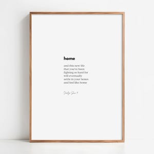 Home Poem Print A4: Inspiring Minimalist Wall Art (digital Download) - Etsy