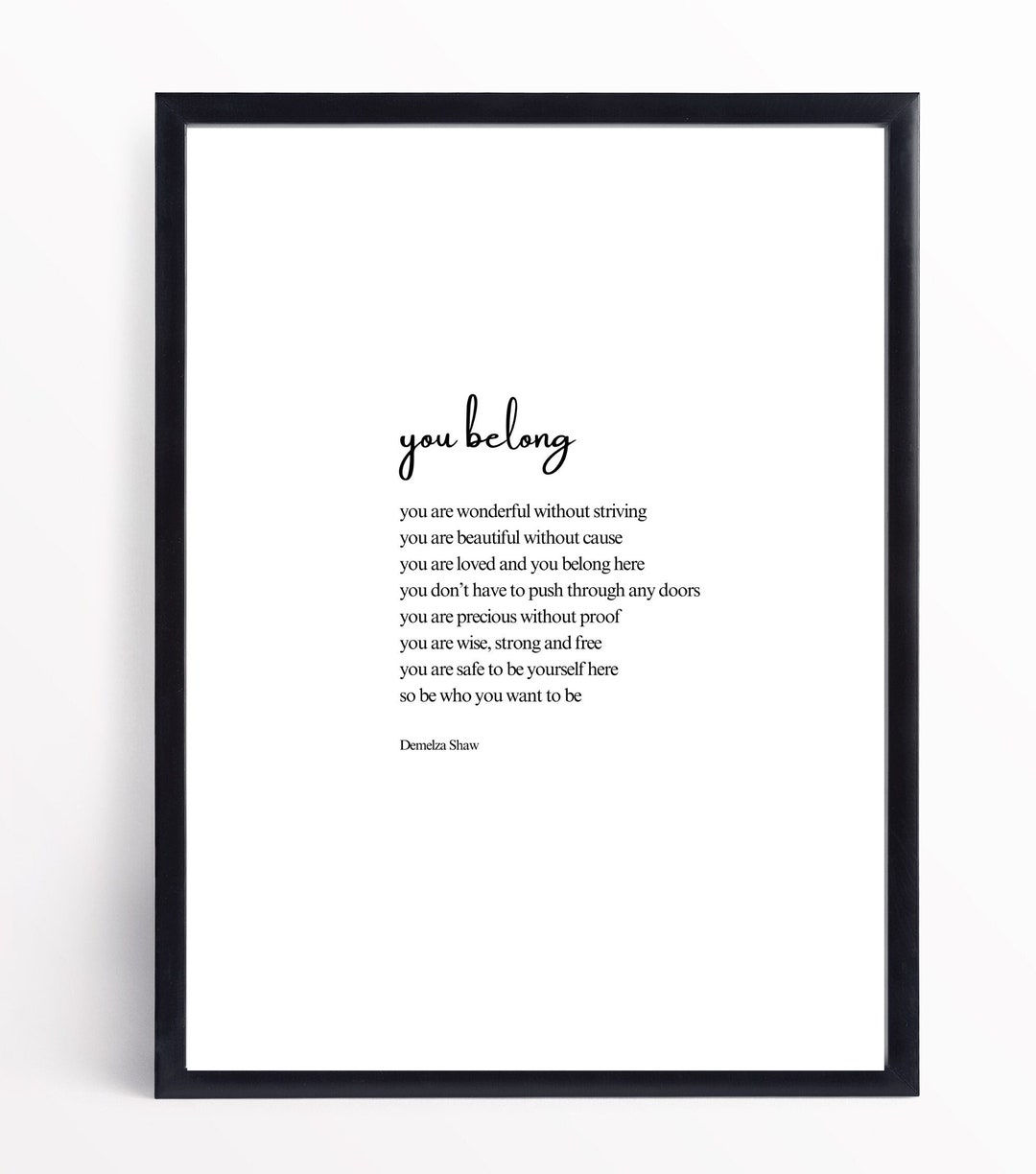 You Belong Printable Poem A4 digital Download - Etsy