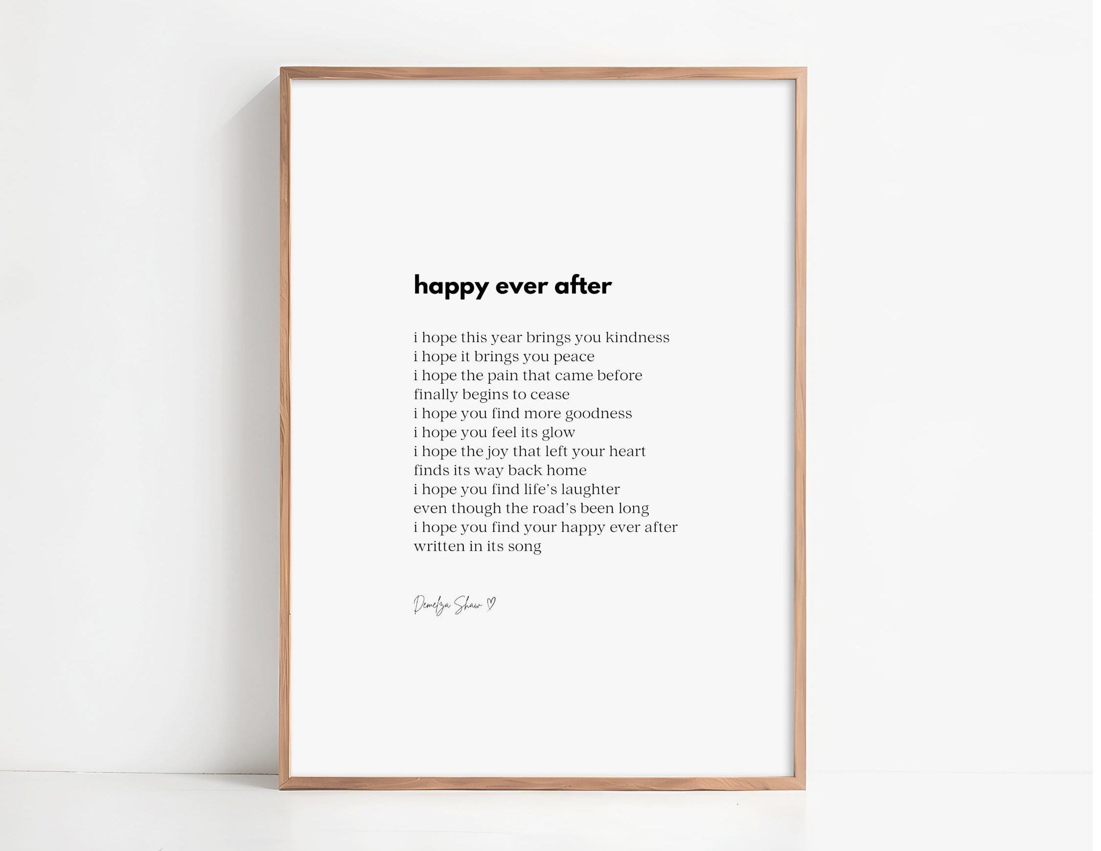 Happy Ever After - Poetry Print (digital Download) - Etsy