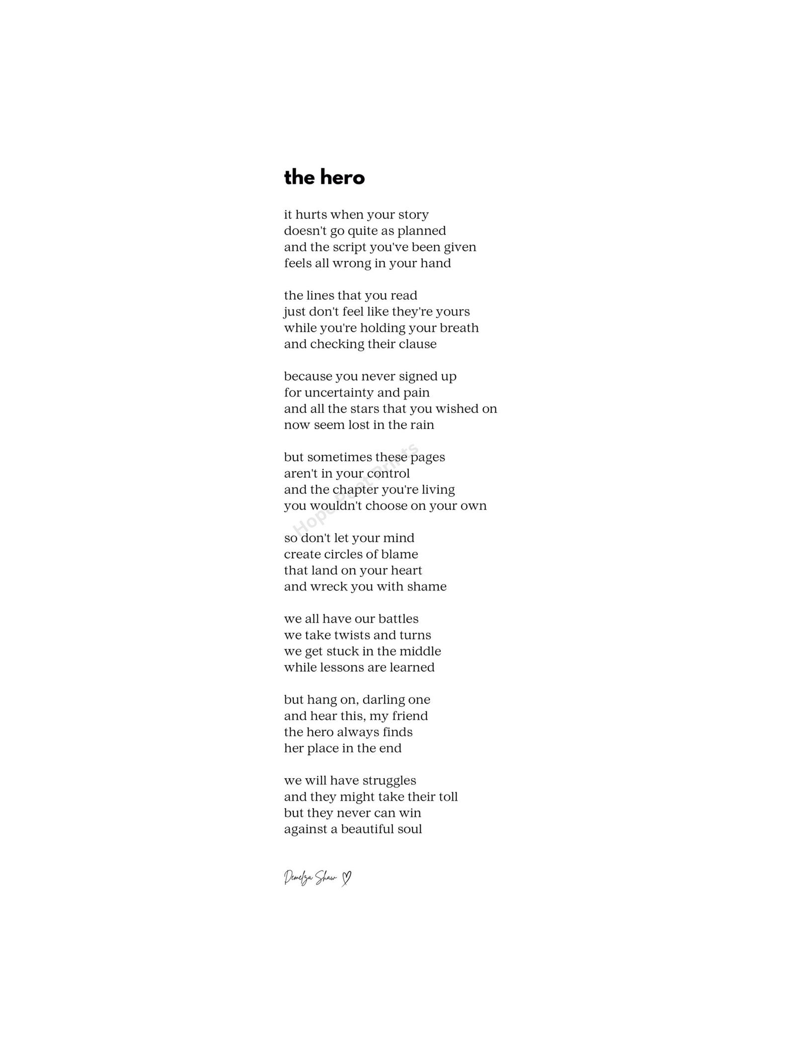 The Hero Printable Poem A4 Digital Download, Digital Poem, Poetry Print ...