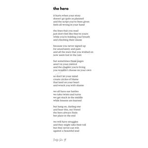 The Hero - Printable Poem (A4 Digital Download), Digital Poem, Poetry ...