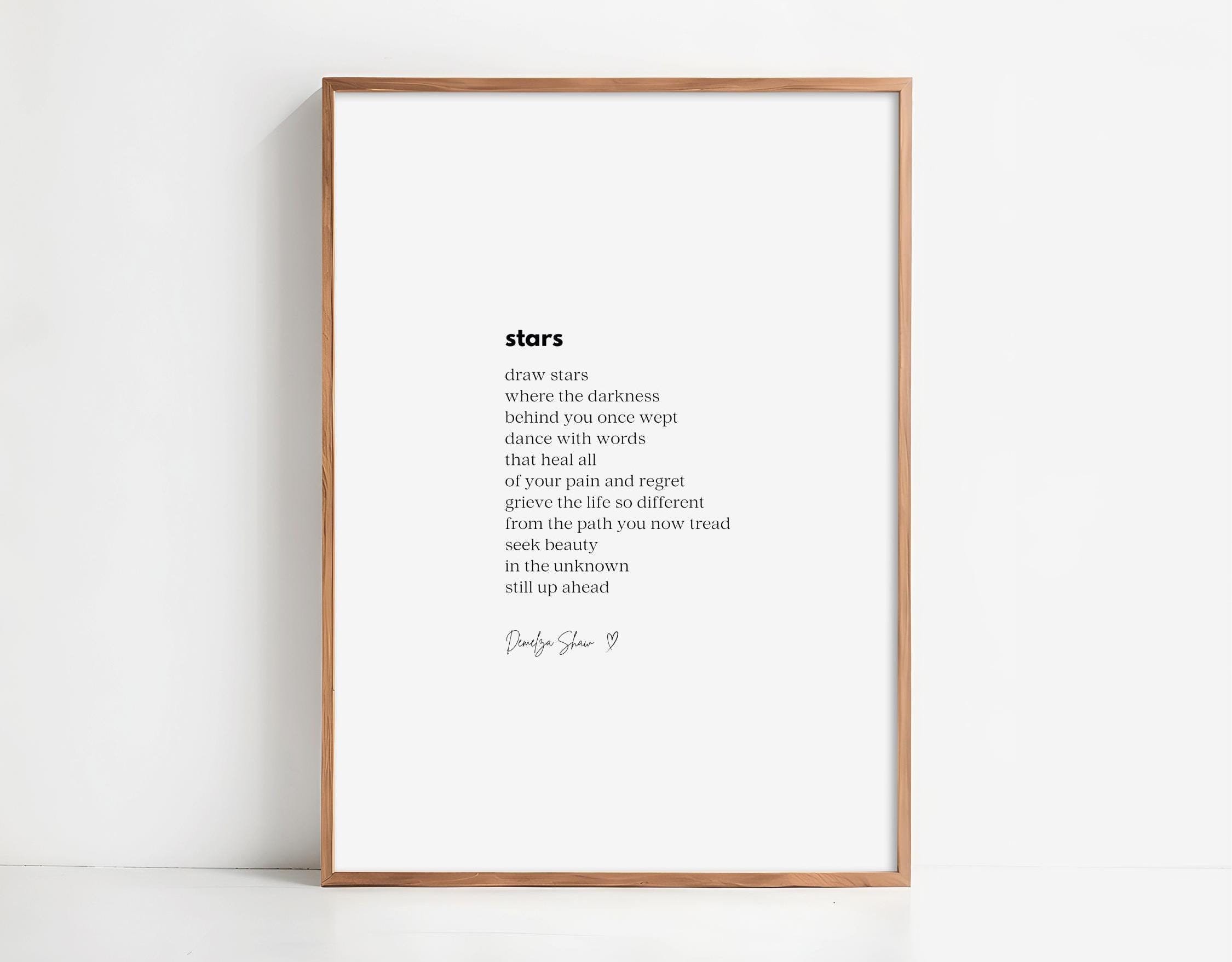Stars - Printable Poem (A4 Digital Download), Digital Poem, Poetry ...