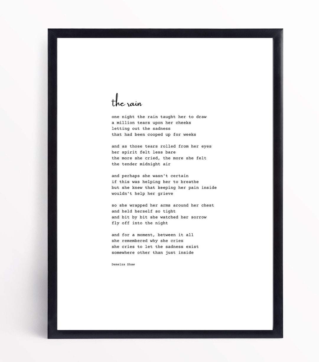 The Rain Poetry Print A4 Digital Download - Etsy