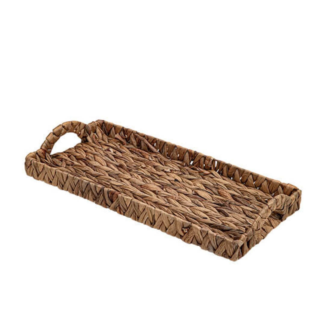 Brown Water Hyacinth Rectangular Tray With Handles - Etsy UK