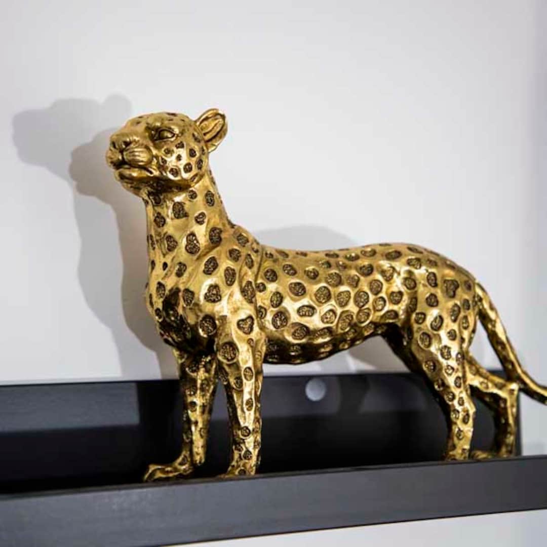 Art Deco Gold Leopard Statue - Etsy