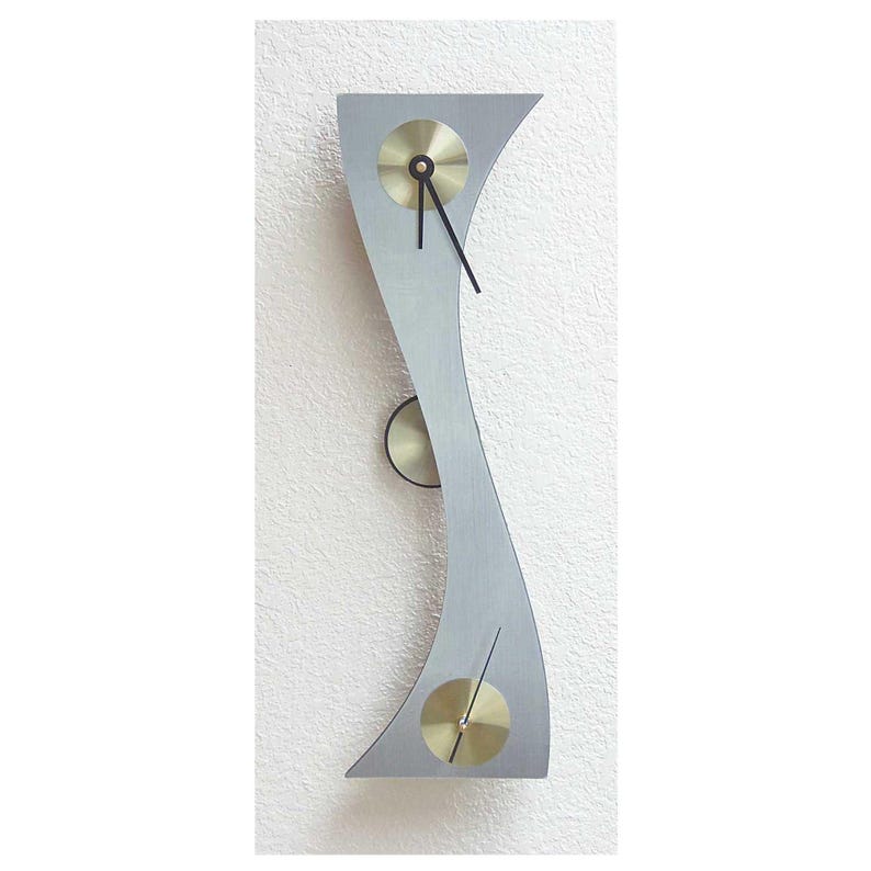 Curved Minimalist Pendulum Wall Clock - Etsy