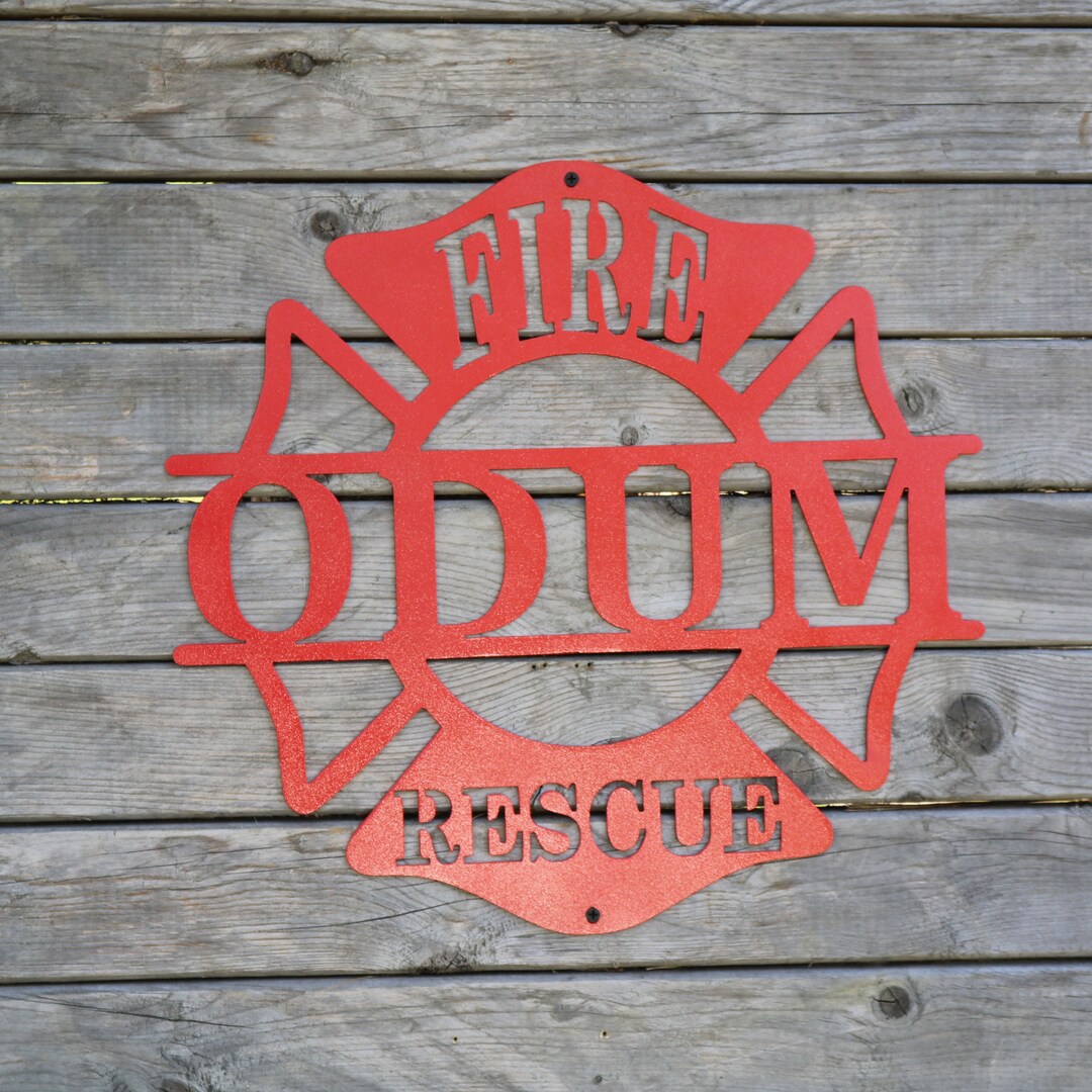 Fire Rescue Name Raw Brushed Metal Sign - Etsy