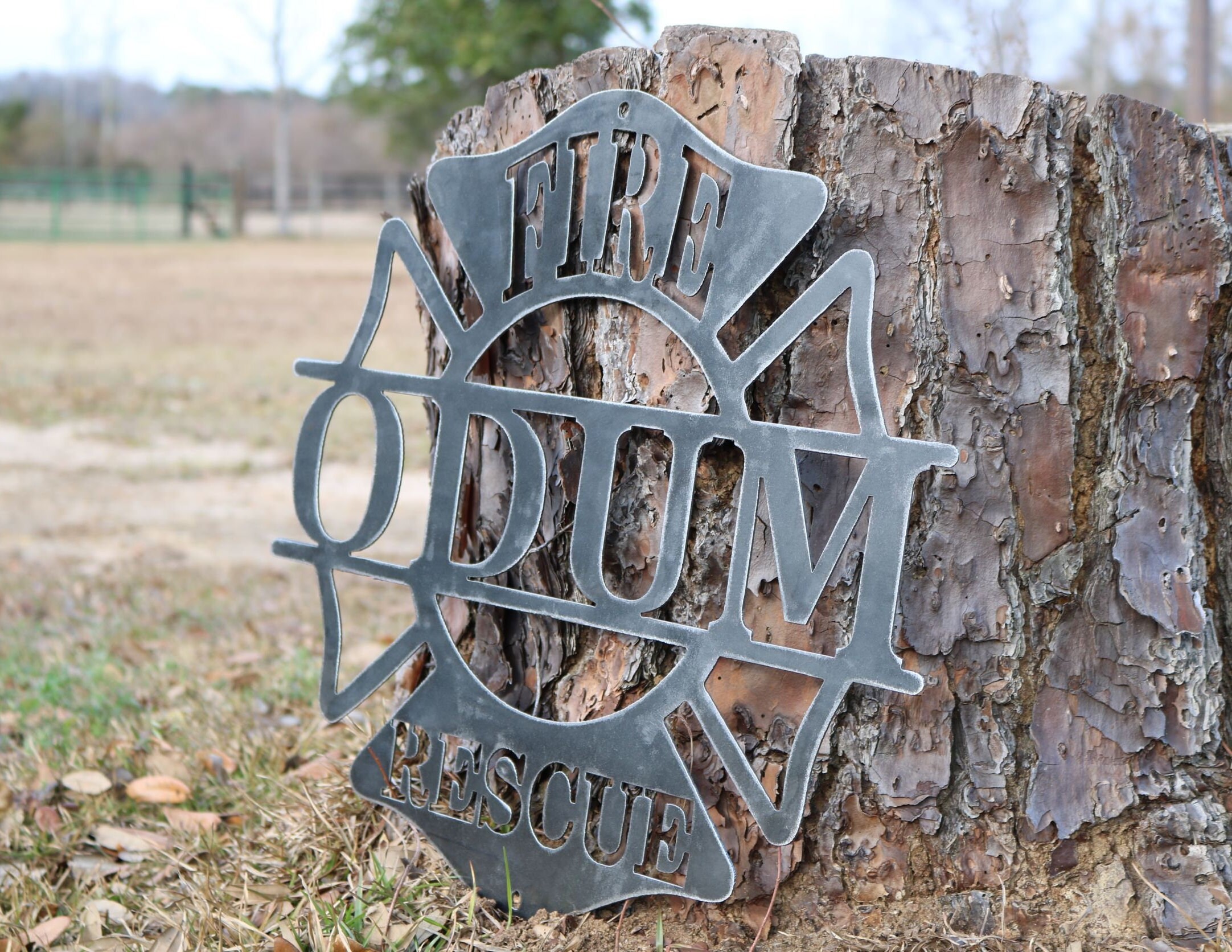 Fire Rescue Name Raw Brushed Metal Sign - Etsy