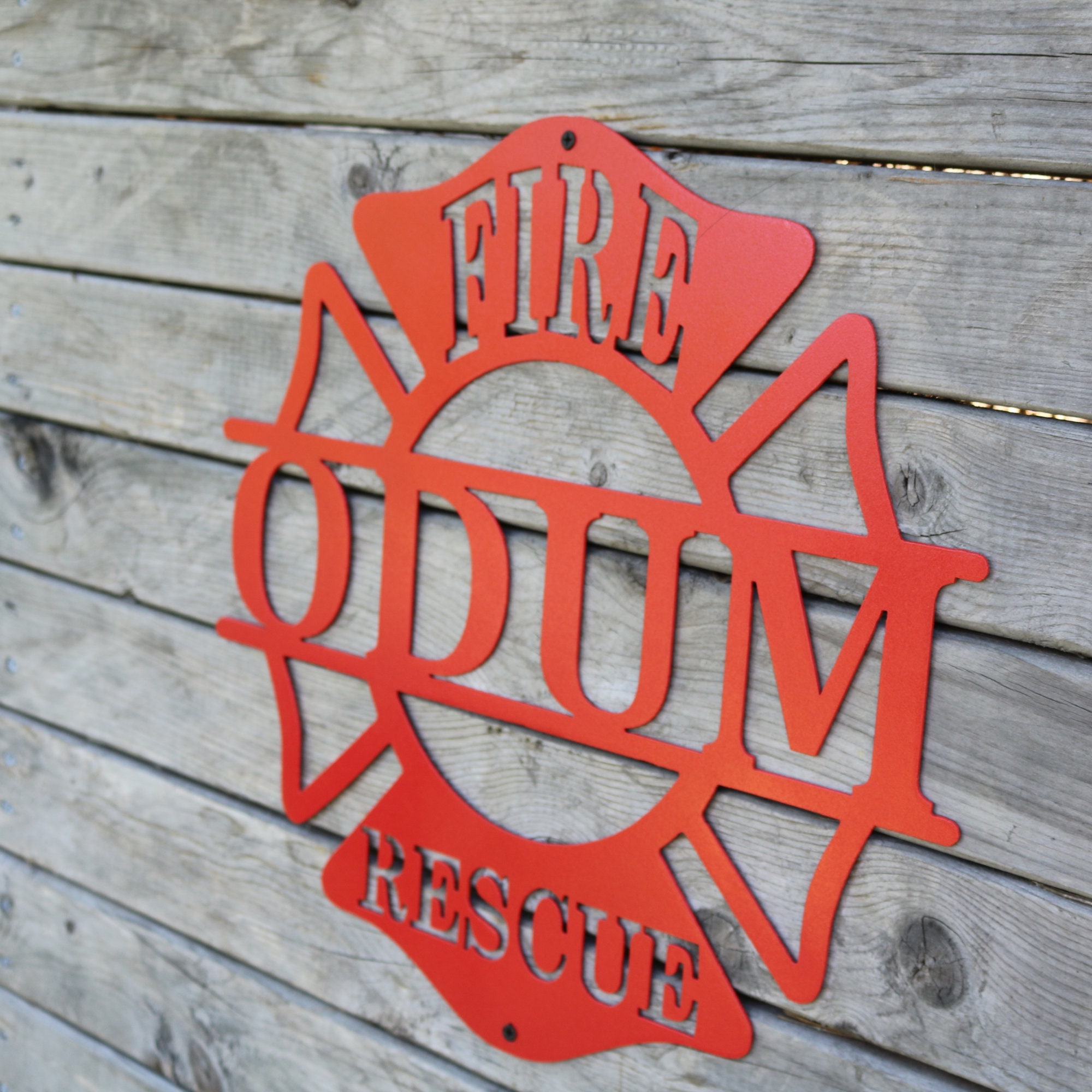 Fire Rescue Name Raw Brushed Metal Sign - Etsy