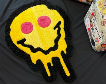 Trippy Rug Custom 1 of 1 Skull Rug Tufted Rug Smiley - Etsy