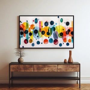 Abstract Watercolor Music Wall Art for Modern Home Decor Framed Canvas ...