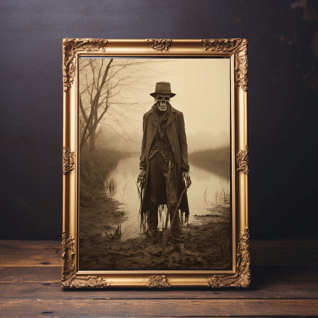 Zombie Skeleton Wall Art, Marsh Vintage Photography Gothic Wall Decor ...