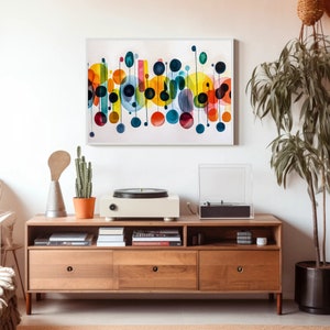 Abstract Watercolor Music Wall Art for Modern Home Decor Framed Canvas ...