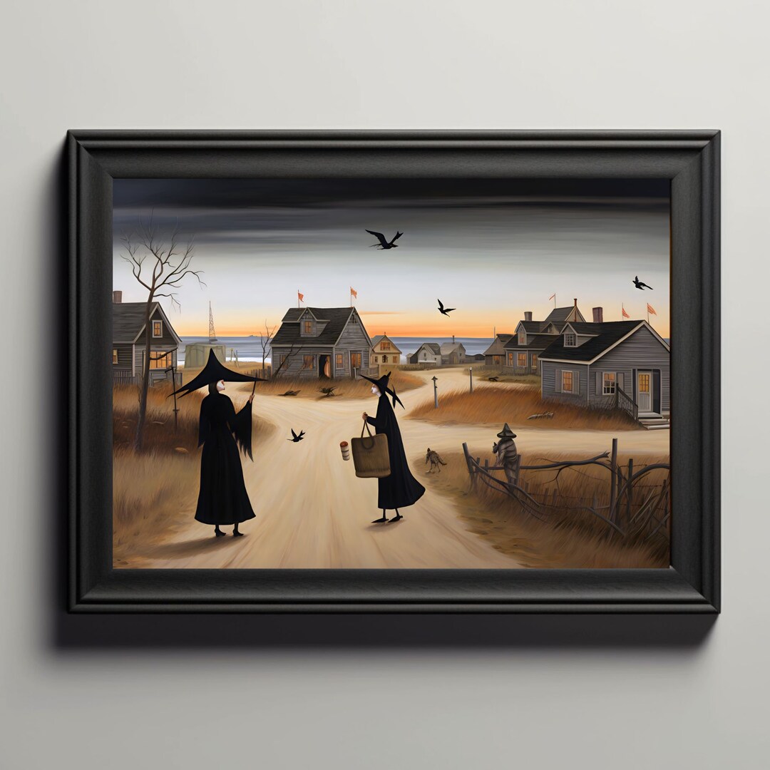 Seashore Witch Village Wall Art Print: Coastal Gothic Decor With a ...