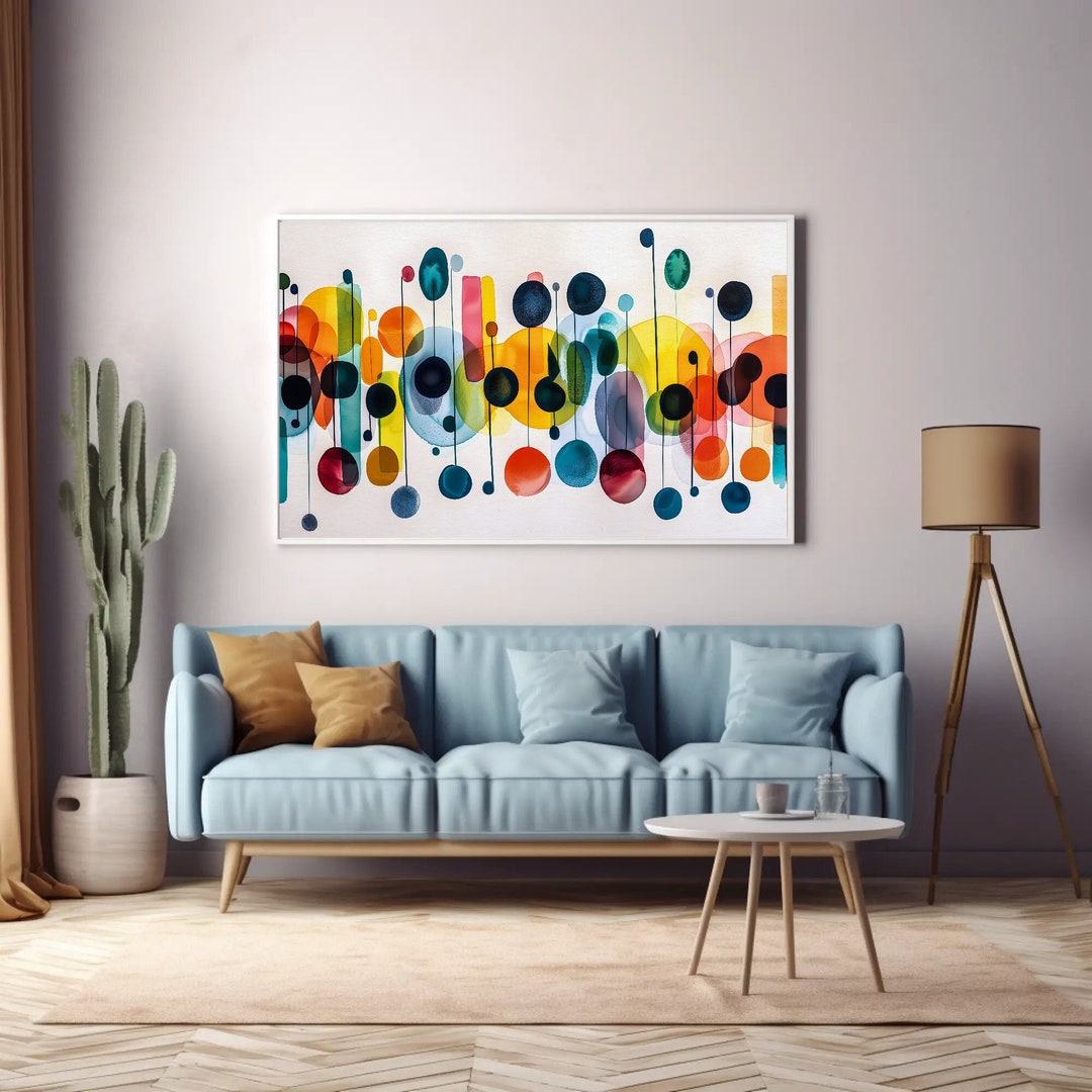 Abstract Watercolor Music Wall Art for Modern Home Decor Framed Canvas ...