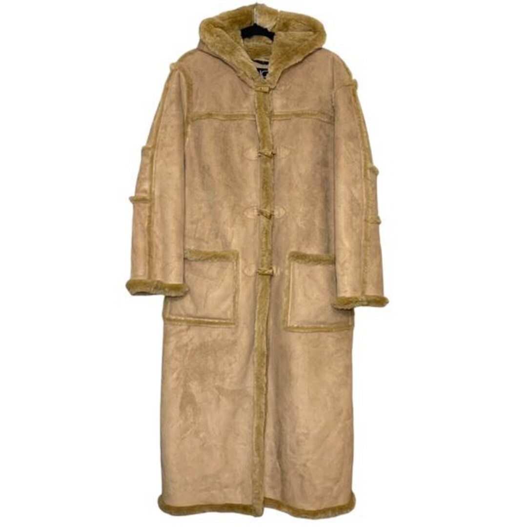 Vintage Utex Maxi Duffle Coat Hooded Sz L Tan Faux Suede Fur Lined ...