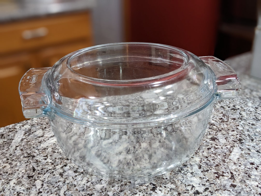 Vintage Pyrex De Corning France 454E Clear Casserole Dish With Lid 454C ...