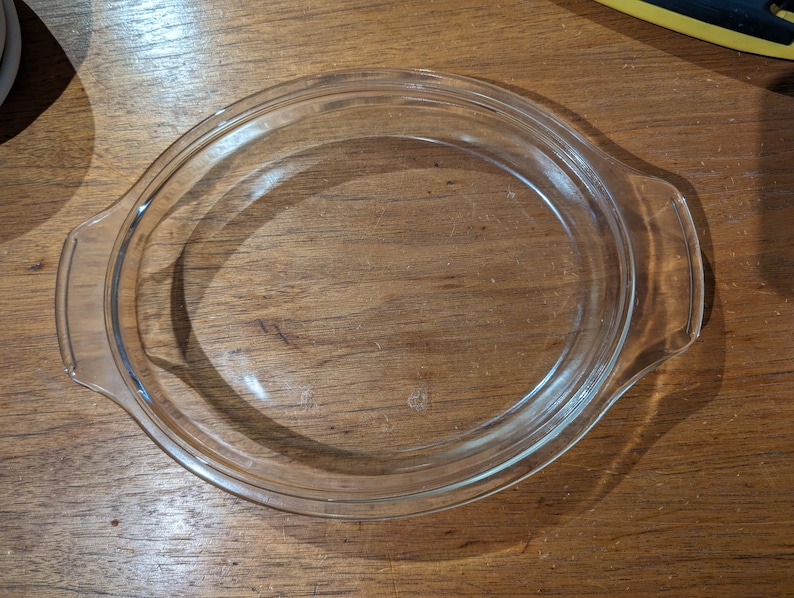 Anchor Hocking Clear Glass Lid. Oval With Handles. No Number Markings ...