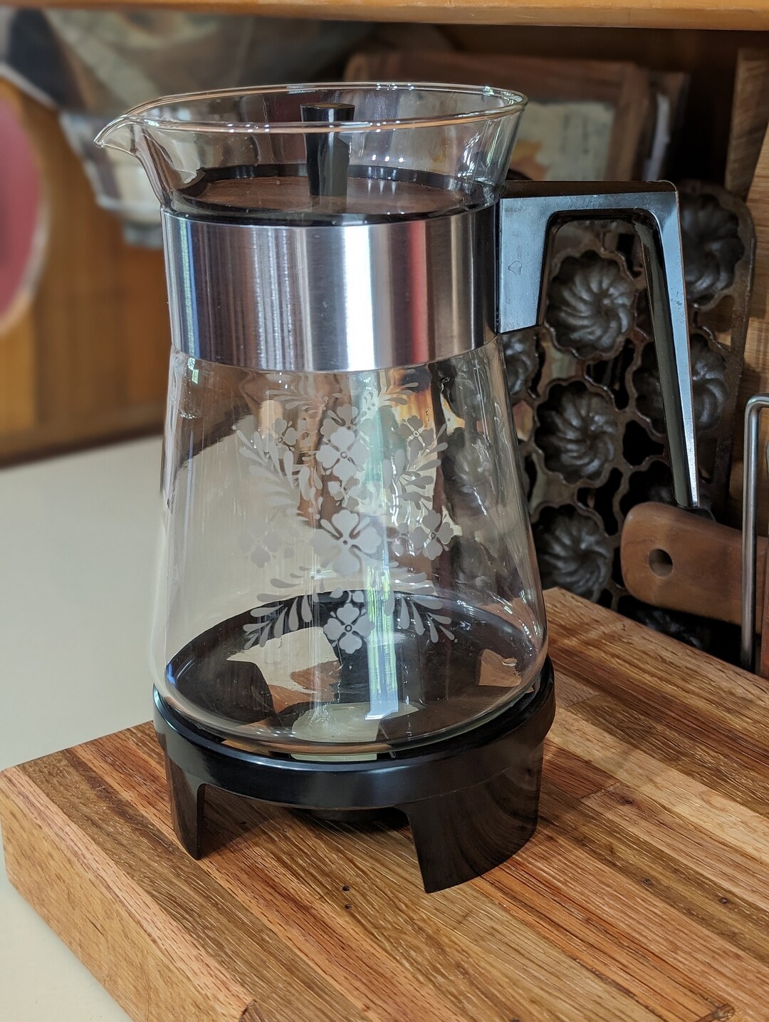 Vintage MCM Pyrex 6 Cup Coffee Carafe With Heated Stand - Etsy