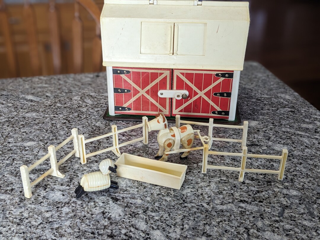 Vintage Fisher Price Family Play Farm, Fisher Price Barn, 1960s Fisher ...