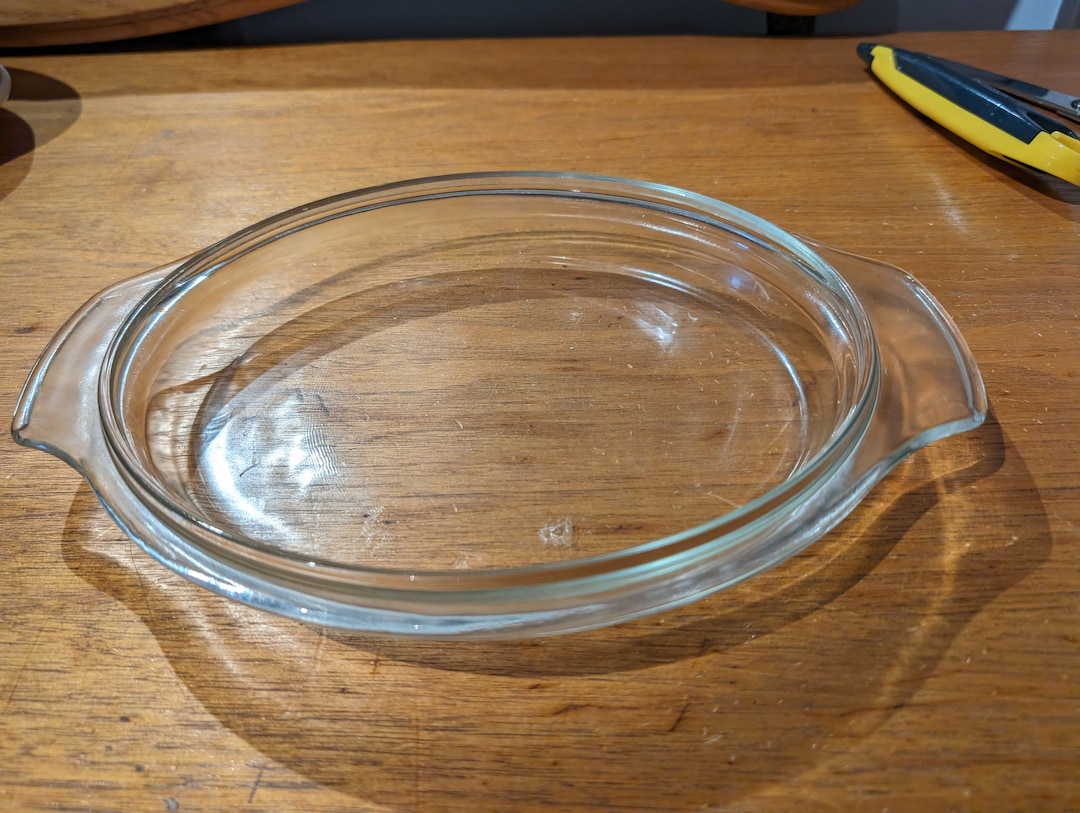 Anchor Hocking Clear Glass Lid. Oval With Handles. No Number Markings ...