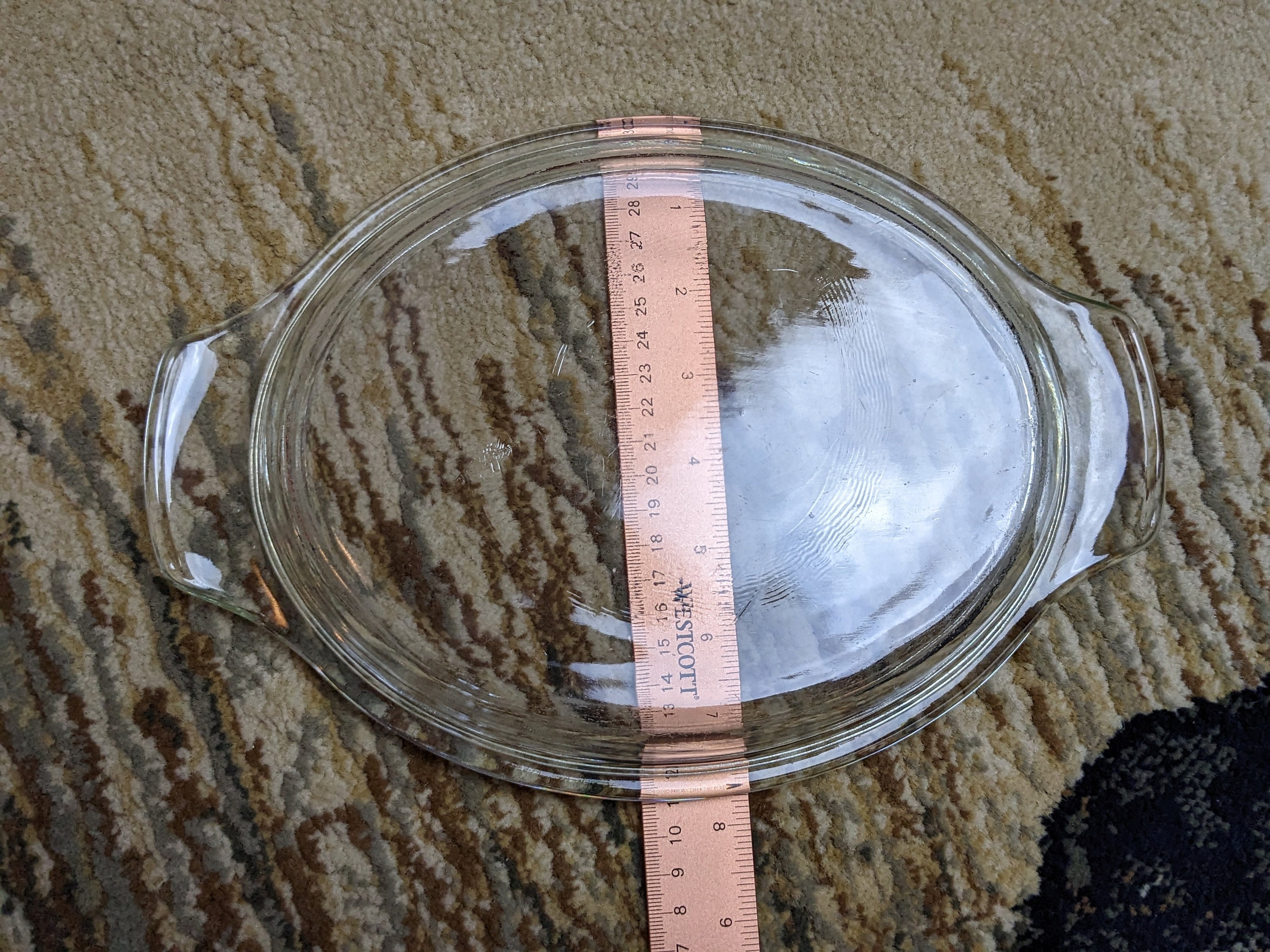 Anchor Hocking Clear Glass Lid. Oval With Handles. No Number Markings ...