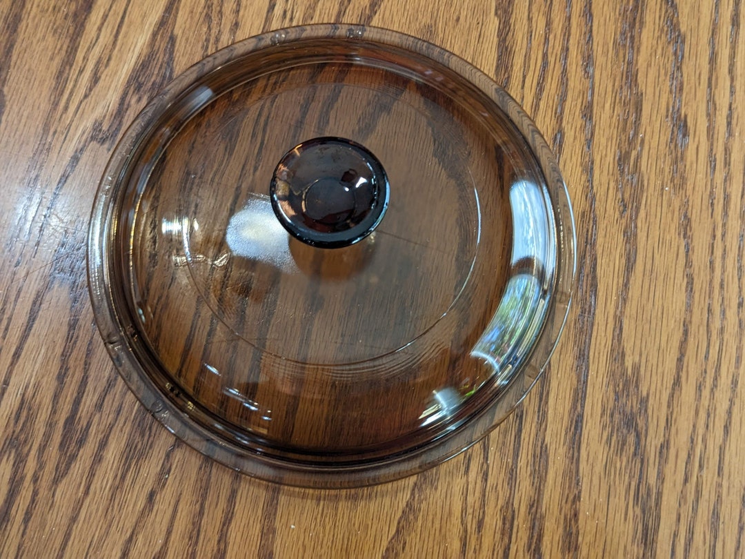 Pyrex V-1-C Amber Round Casserole Replacement Lid Corning Pyrex Dish ...