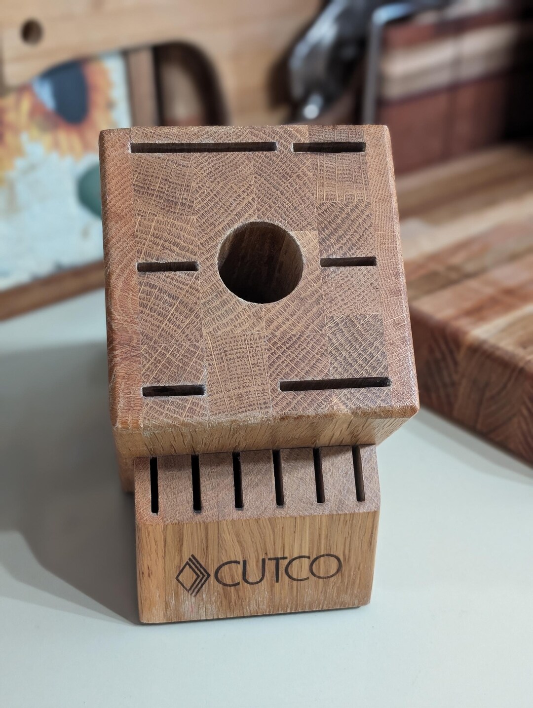 CUTCO Wood Knife Block, 13 Slot, Oak Finish - Etsy