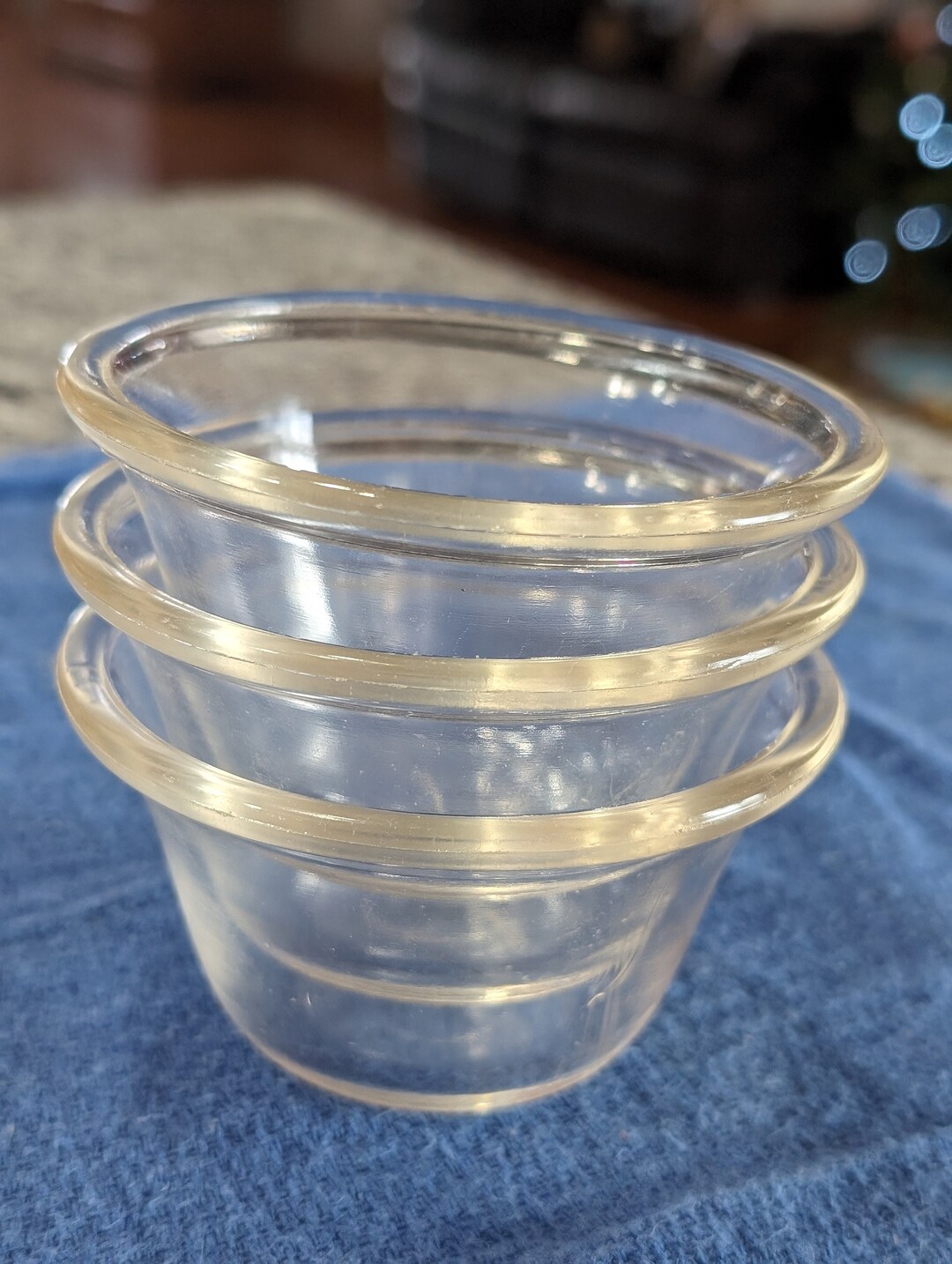 Vintage 1920's Pyrex Ramekins, Set of 3, Plain-no Scalloped Edges ...