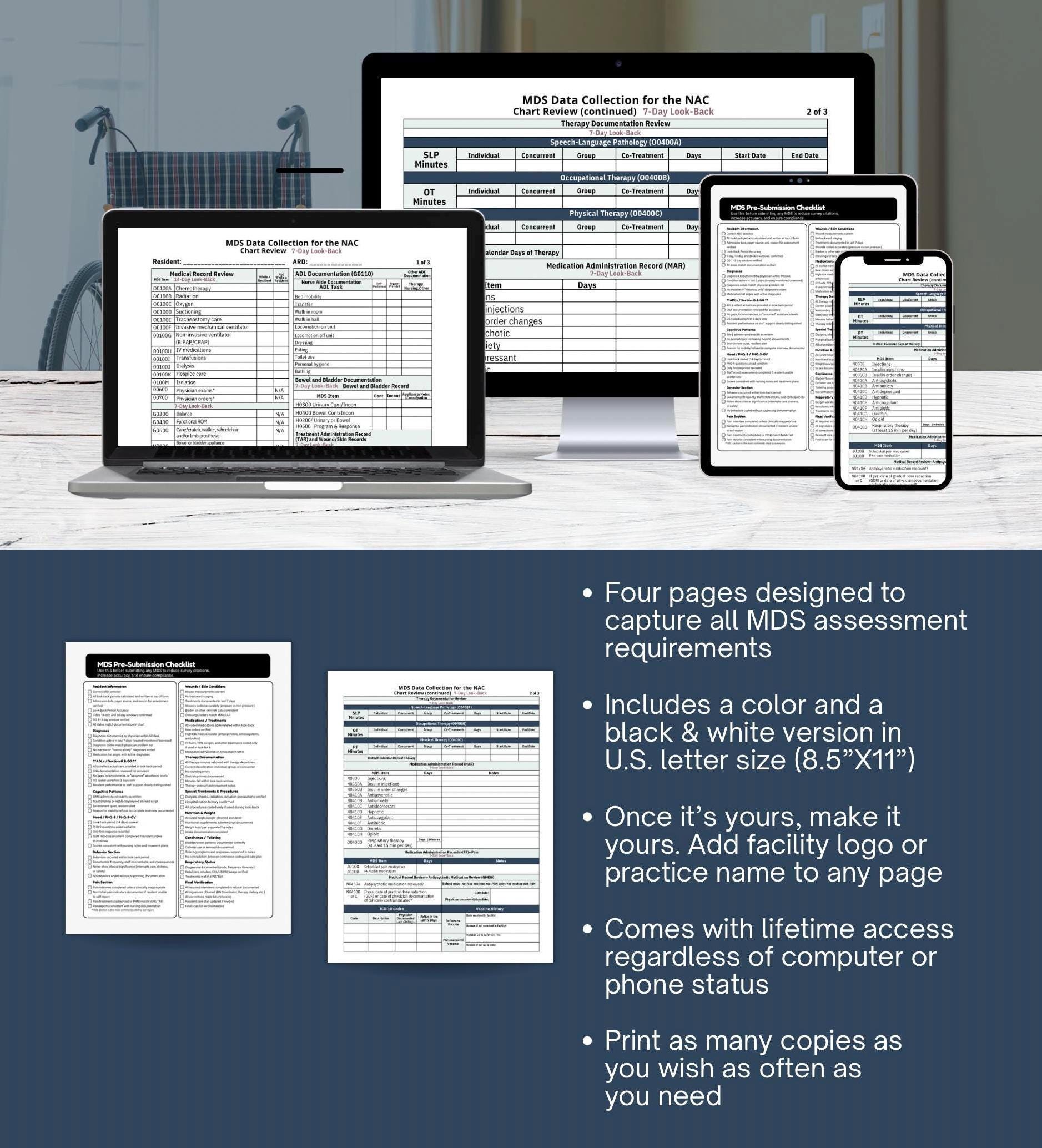 MDS Nurse Assessment Tools, BIMS Resident Interview Worksheet for Long ...