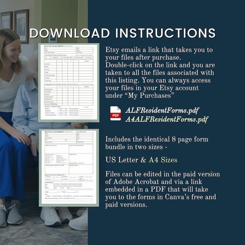 Editable Assisted Living Intake Forms: Nursing Home Resident Assessment Templates (PDF, Canva ...