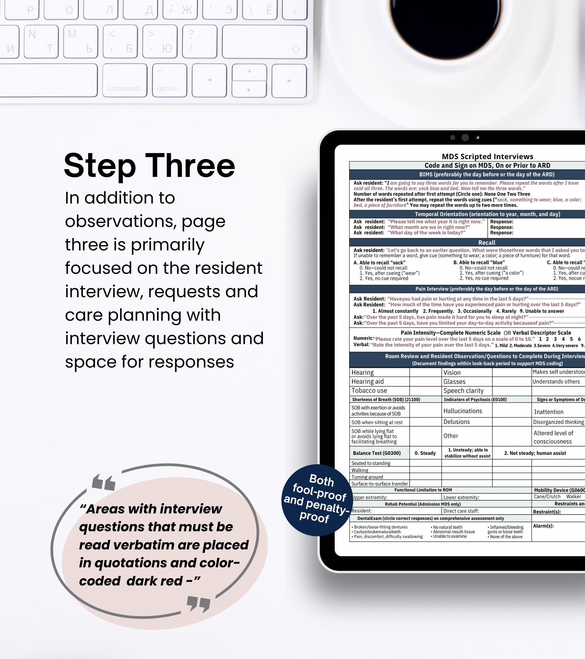 MDS Assessment & Interview Cheat Sheet, Nursing Home Coordinators RAI ...