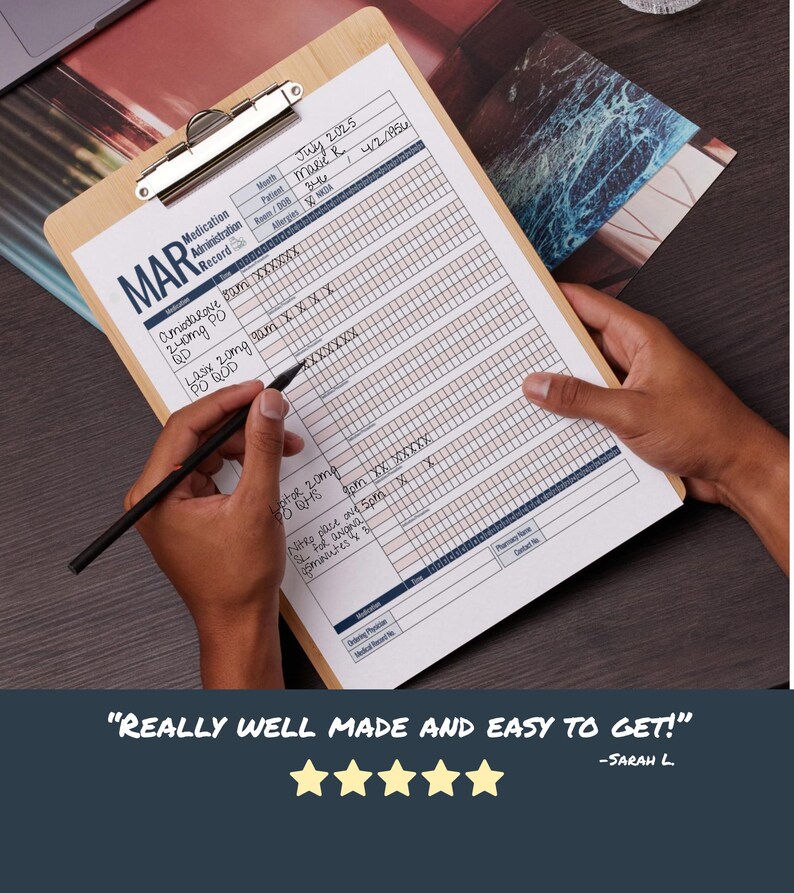 Medicine Administration Record (MAR), Monthly Medication Tracker ...