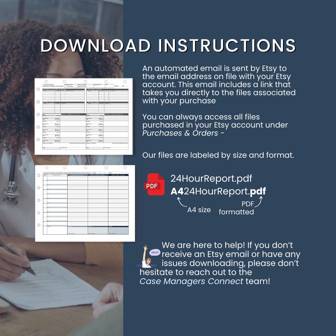 Change in Condition & 24 Hour Report Sheet Forms | Nursing Supervisor ...