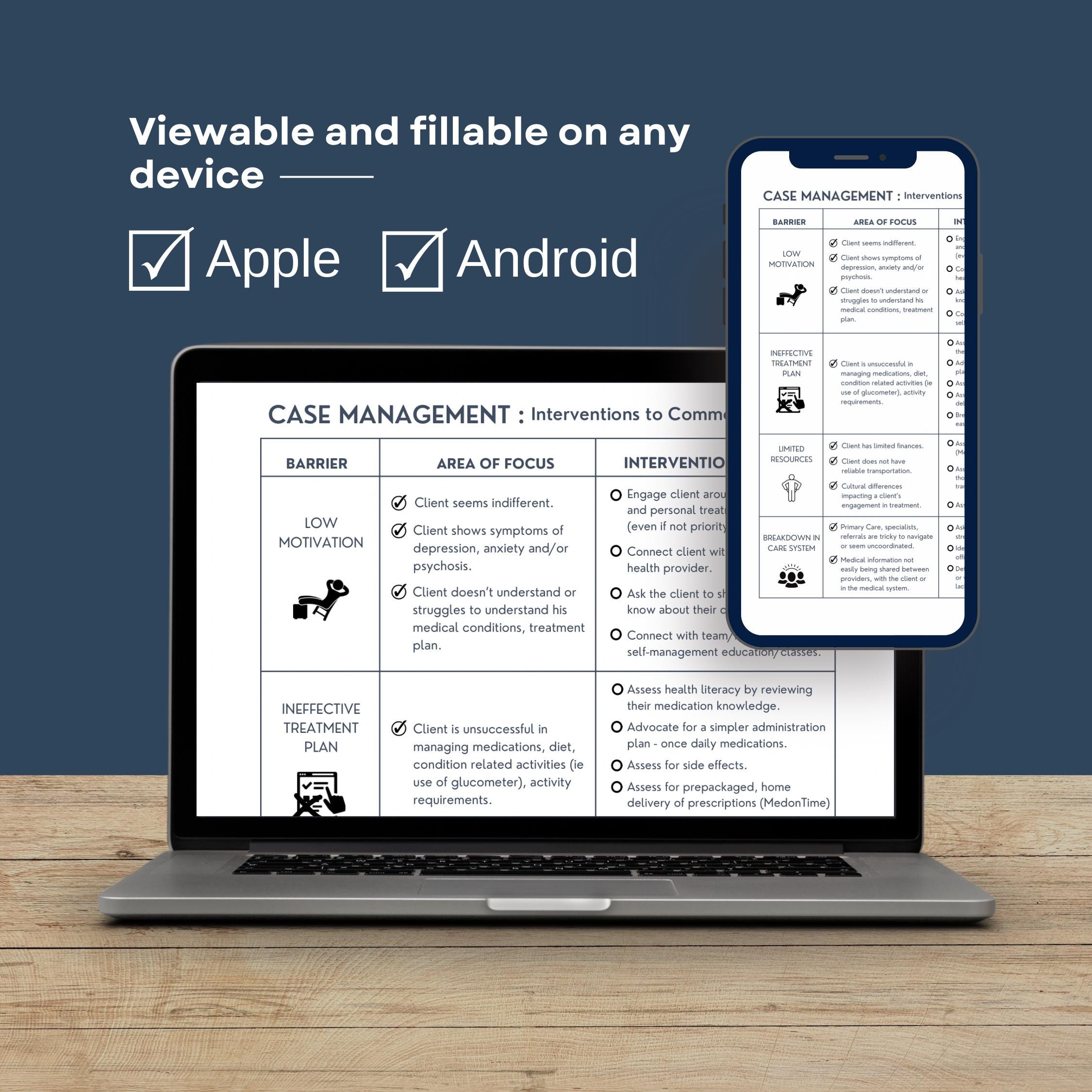 Case Management Interventions and Barriers Guide: Care Planning Cheat ...