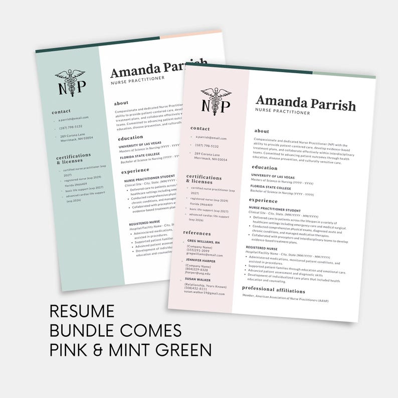 Nurse Practitioner Resume Template, Registered Nurse Resume, Modern ...