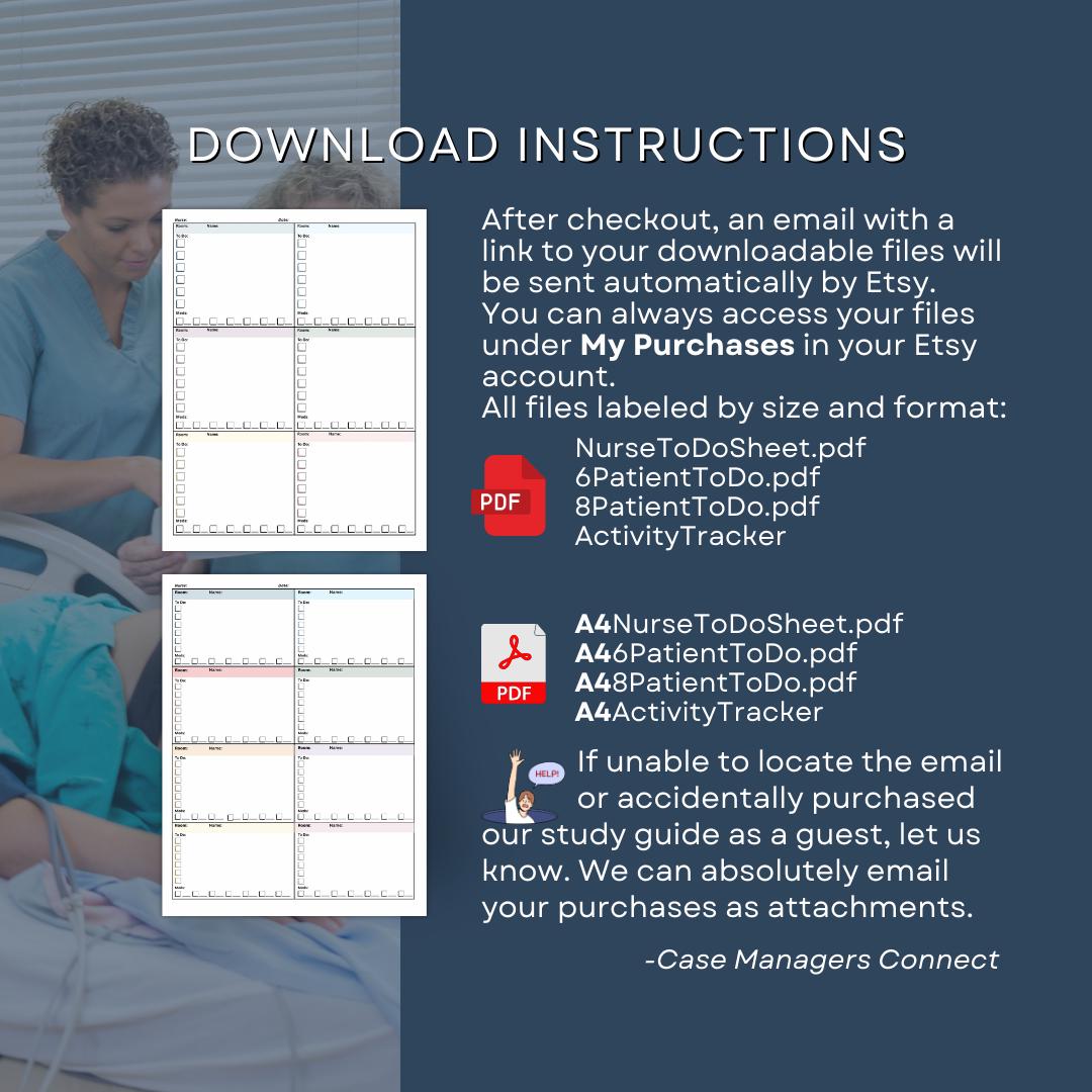 Nursing to Do Report Sheet: Nurse Patient Care Shift Planner (PDF ...