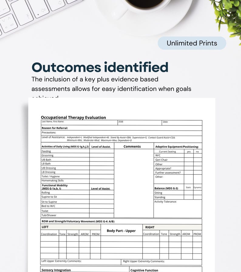 Occupational Therapy Evaluation Form, Occupational Therapist Session ...