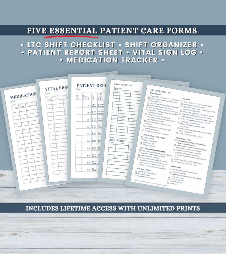LTC Nurse Shift Report Template Bundle (PDF, Canva) - Etsy